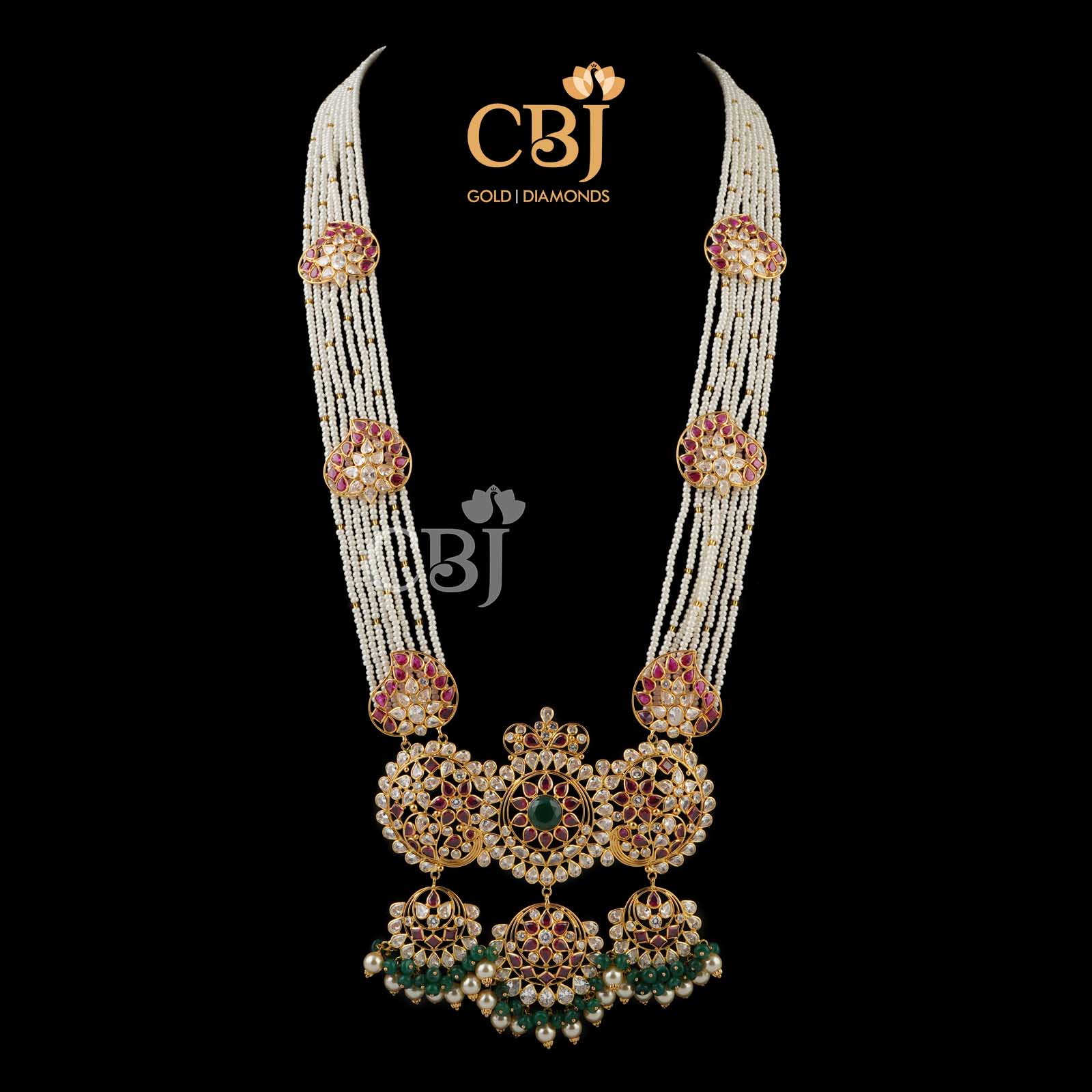 Ultra Lite Wt Rani Pearl Bridal Haar Set