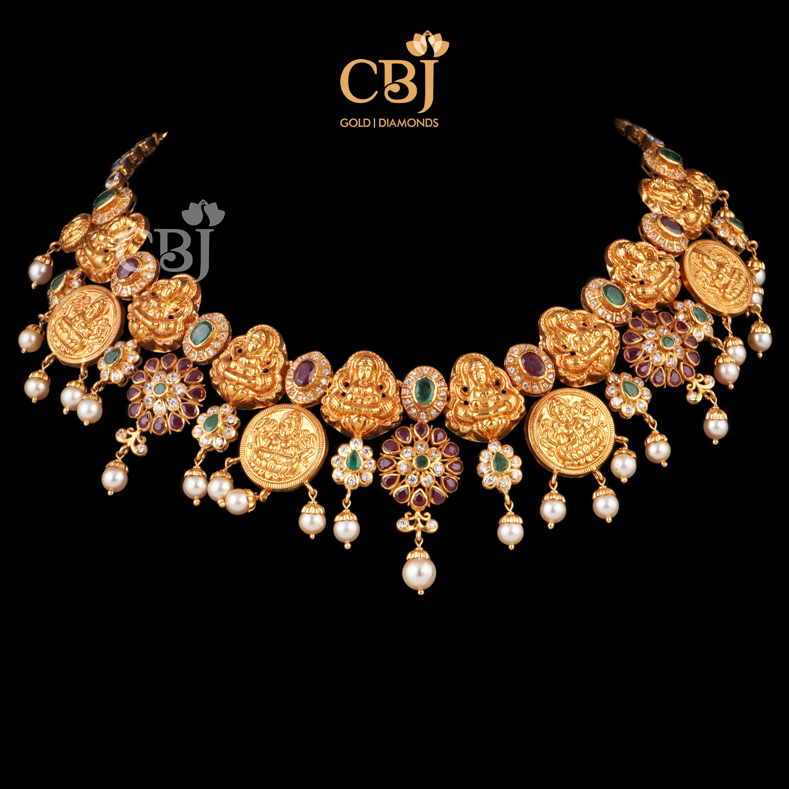 Nakas Lakshmi Kasu Necklace With Kemp